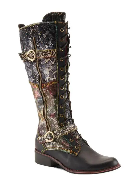 SPRING STEP SHOES Vaneyck Knee High Boots - Black Multi