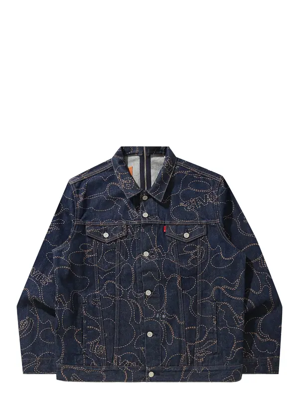BAPE X Levi's Camo Trucker Jacket - Blue