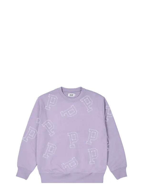 PALACE Multi P Flatlock Crew - Purple