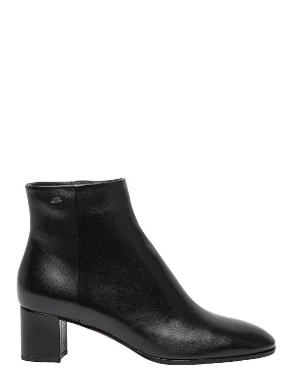 Santoni 50mm Side-zip Leather Booties - Black