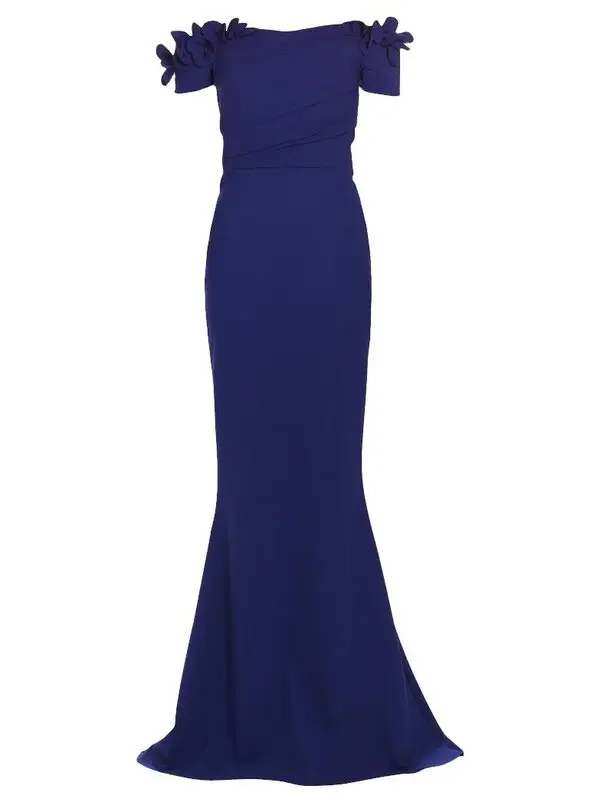Chiara Boni La Petite Robe Yiana Floral Appliqué Gown - Iris