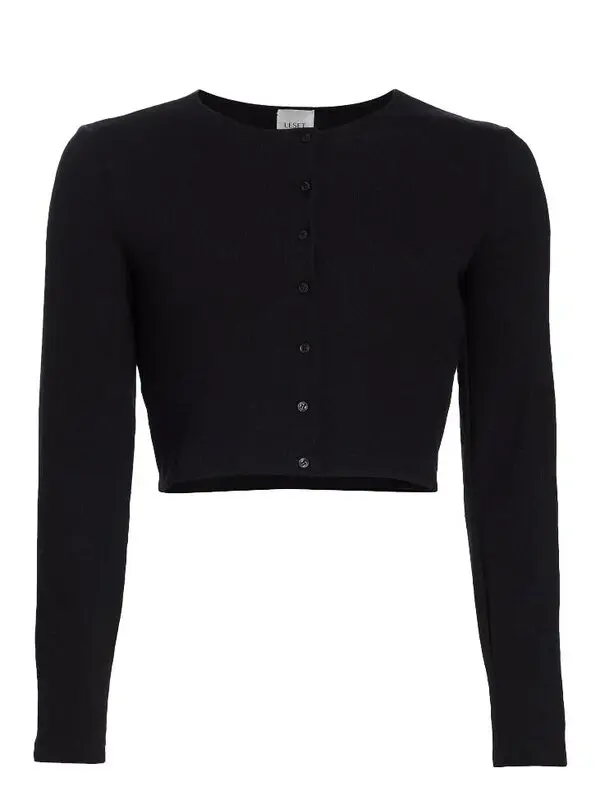 LESET Lauren Crop Ii Knit Cardigan - Black