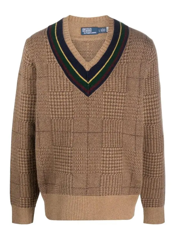 Polo Ralph Lauren Glen Plaid Check-pattern Wool Jumper - Brown