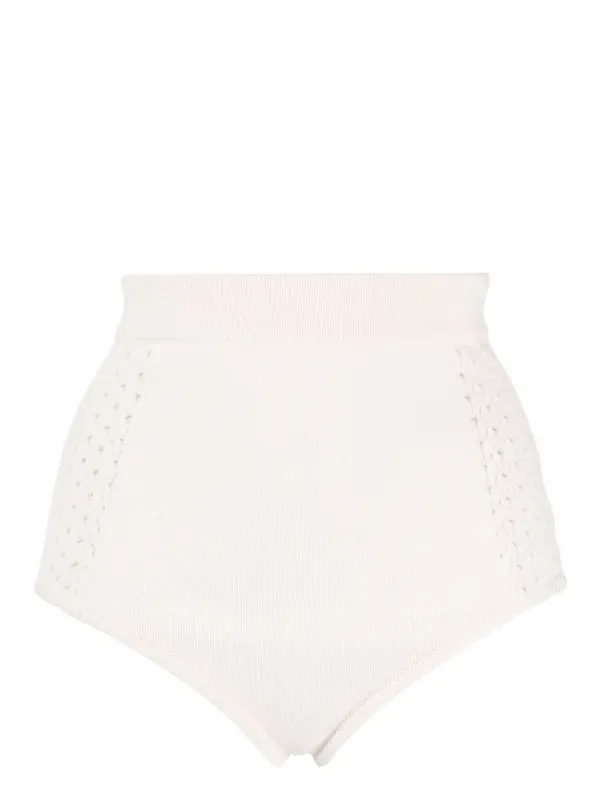 Cashmere In Love Kira Crochet-knit Shorts - White