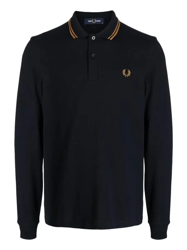 Fred Perry Logo-embroidered Cotton Polo Shirt - Blue