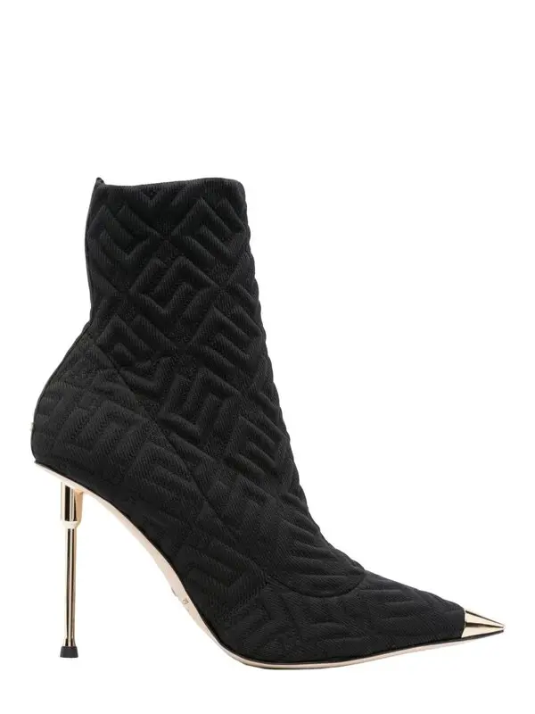 Elisabetta Franchi Monogram Quilted Ankle Boots - Black