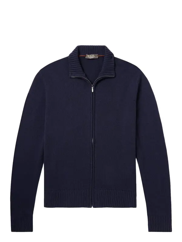 Loro Piana Cashmere Zip-up Sweater - Blue