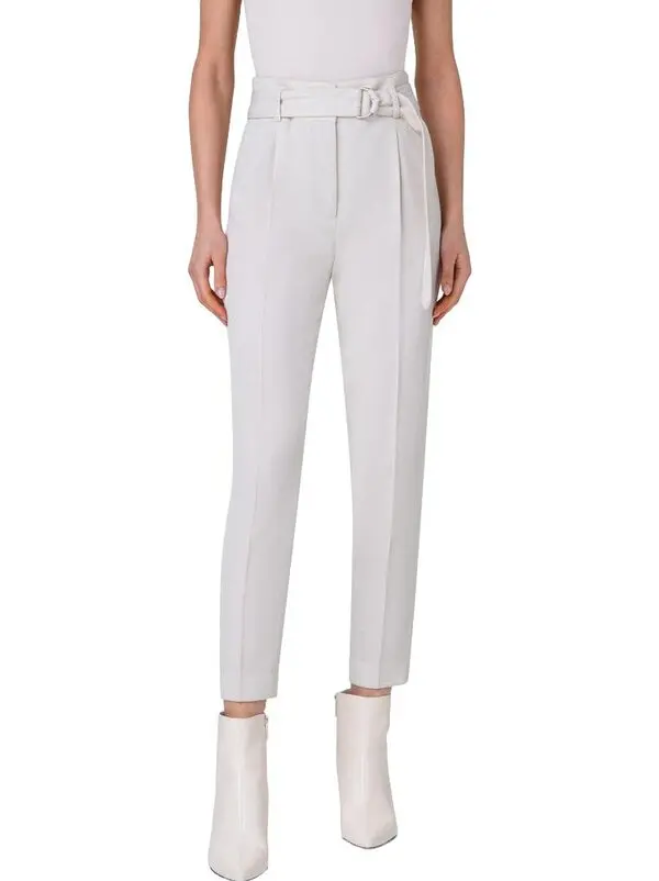 Akris Virgin Wool Gabardine Ankle Pants - 013 Cream
