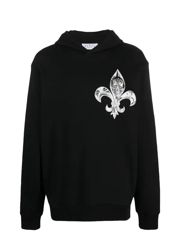 Philipp Plein Chrome Skull-print Hoodie - Black