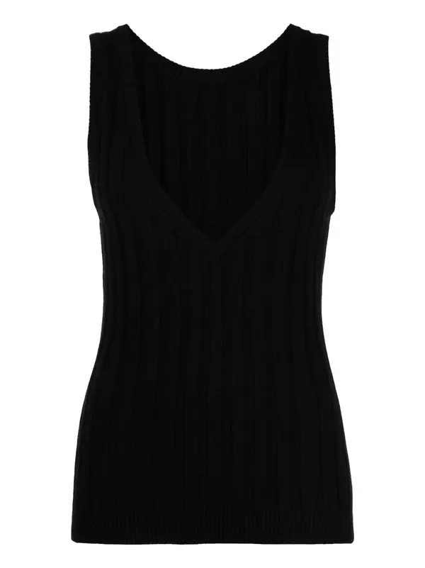 Cashmere In Love Mara V-back Tank Top - Black