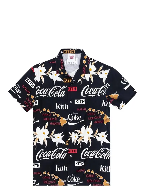 Kith X Coca-cola Hawaiian Camp Button Up - Black