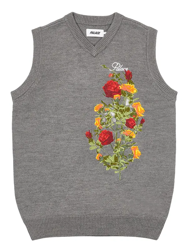 PALACE Rose Knit Vest - Grey