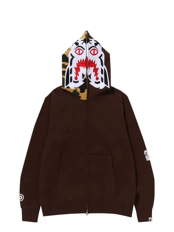 BAPE 1st Camo Tiger Full Zip Hoodie - Brown