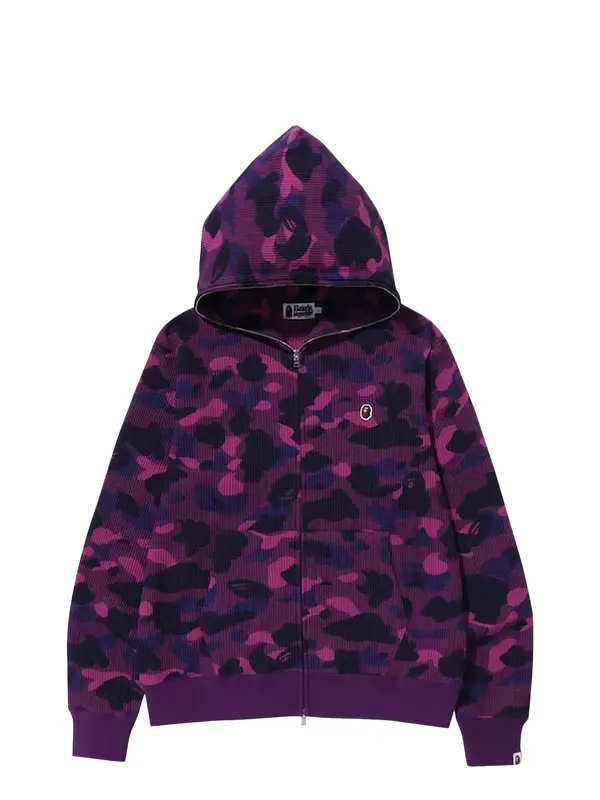 A BATHING APE Color Camo Thermal Zip Hoodie - Purple