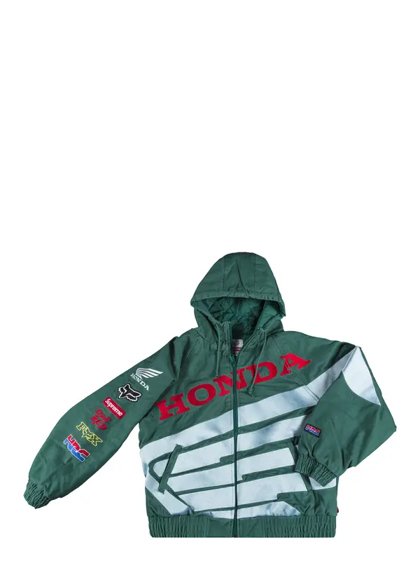Supreme X Honda Fox Racing Puffy Zip Up Jacket - Green
