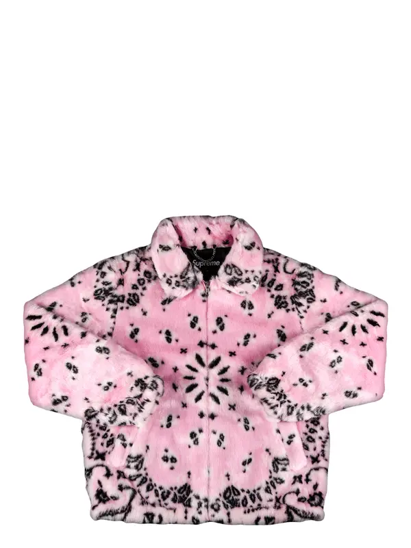 Supreme Bandana Faux Fur Bomber Jacket - Pink