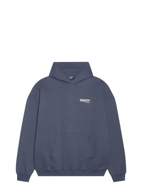 Balenciaga Political Campaign Large Fit Hoodie - Grey