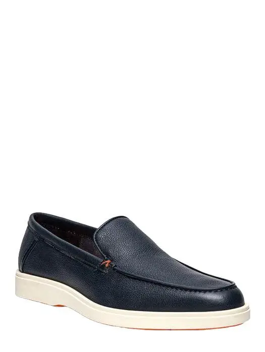 Santoni Botanist Slip-on Loafer - Blue Leather