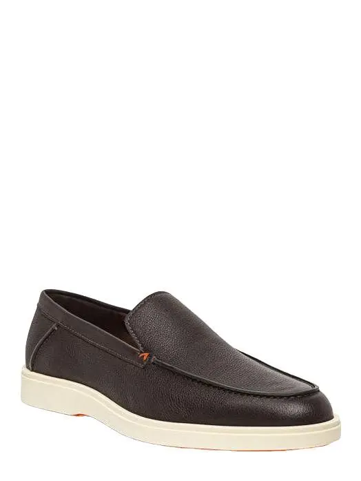 Santoni Botanist Slip-on Loafer - Dark Brown Leather