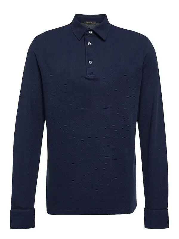 Loro Piana Cotton Piqué Polo Shirt - Blue