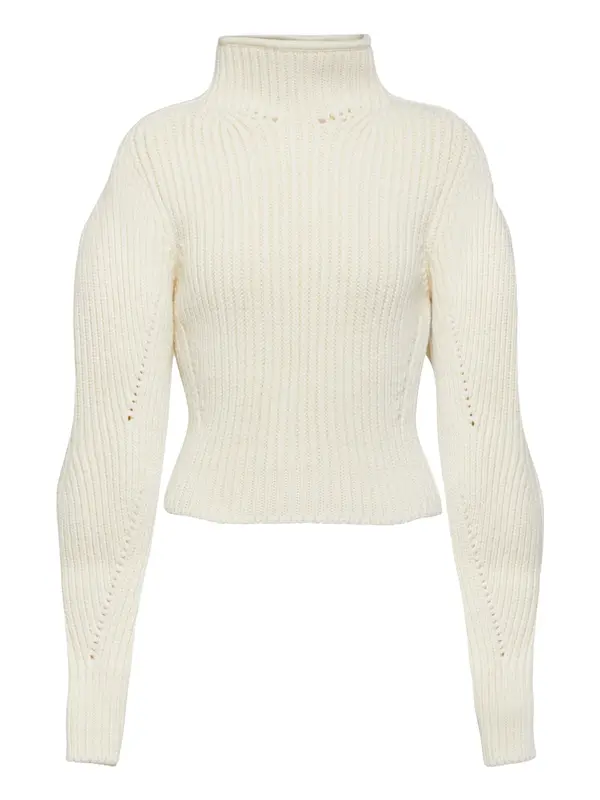Alaïa Ribbed-knit Wool-blend Sweater - White