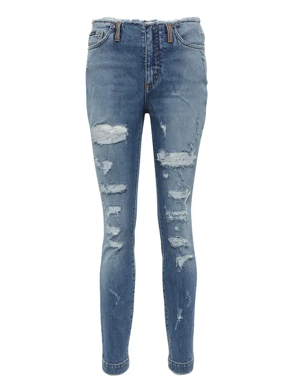 Dolce & Gabbana Distressed Skinny Jeans - Blue