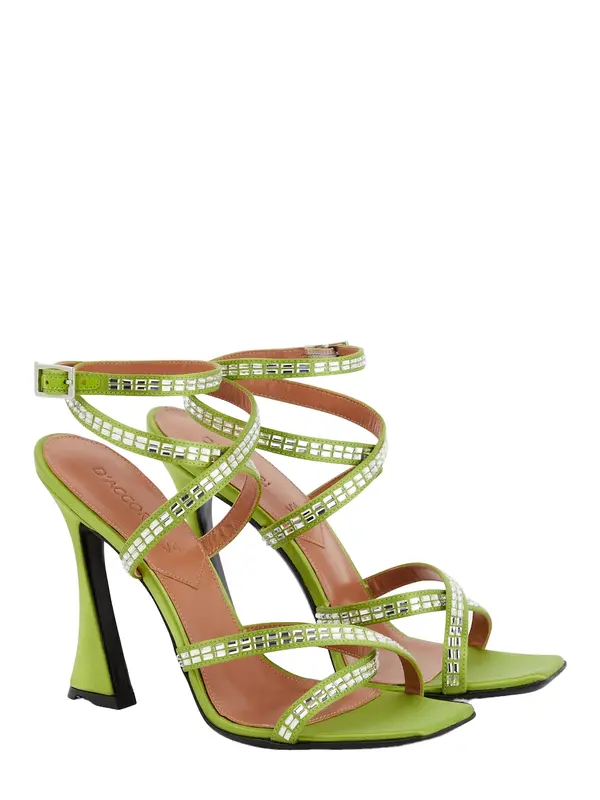 D'ACCORI Carre Embellished Sandals - Green