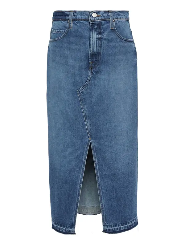 FRAME The Midaxi Denim Midi Skirt - Blue