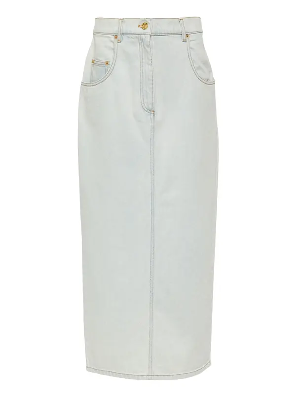 Nina Ricci Denim Maxi Skirt - Blue