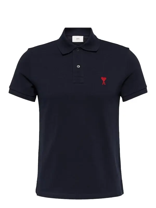 Ami De Cœur Cotton Piqué Polo Shirt - Blue