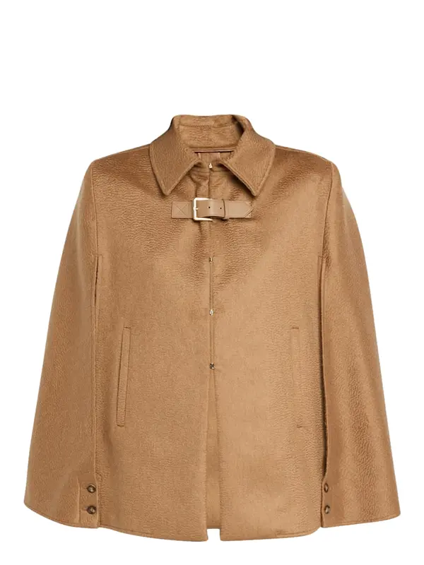Max Mara Obliqua Structured Cape - Camel