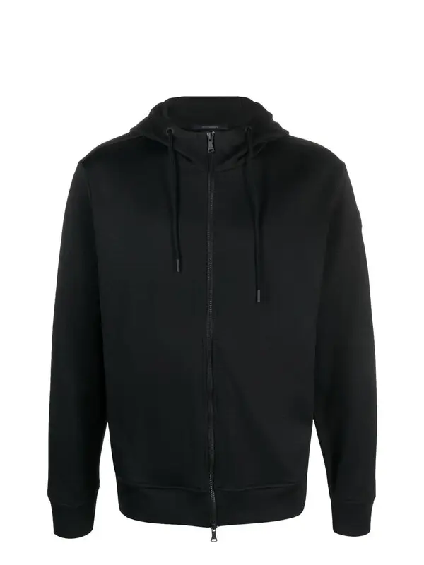 Paul & Shark Scuba-jersey Zip-up Hoodie - Black