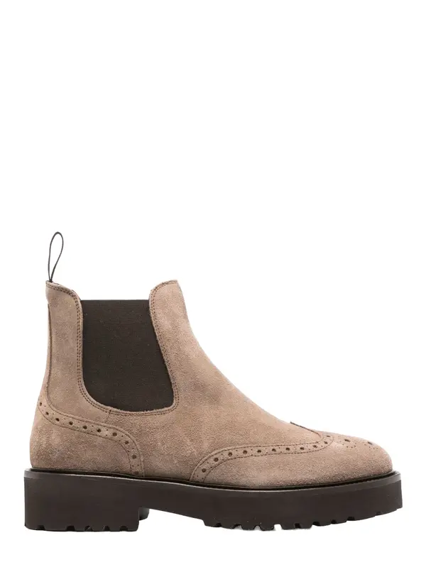 DOUCAL'S Perforated Suede Boots - Neutrals