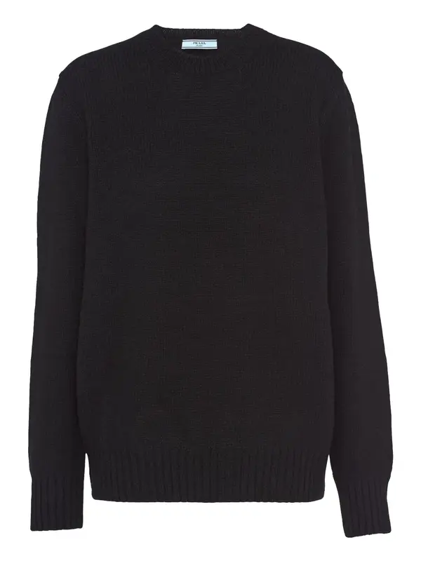 Prada Triangle-logo Wool Jumper - Black