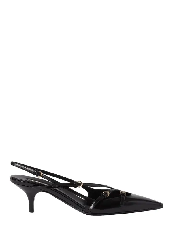 Miu Miu 55mm Buckle-embellished Slingback Pumps - Black