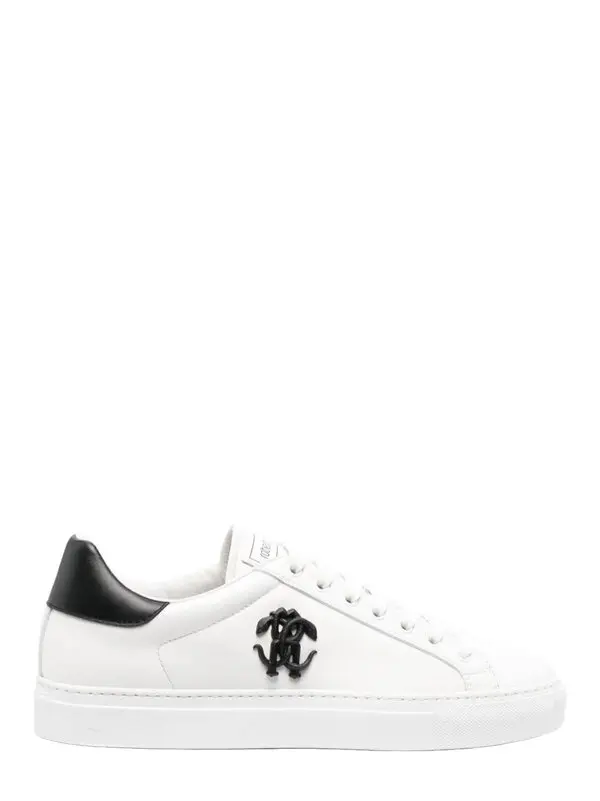 Roberto Cavalli Logo-plaque Leather Sneakers - White