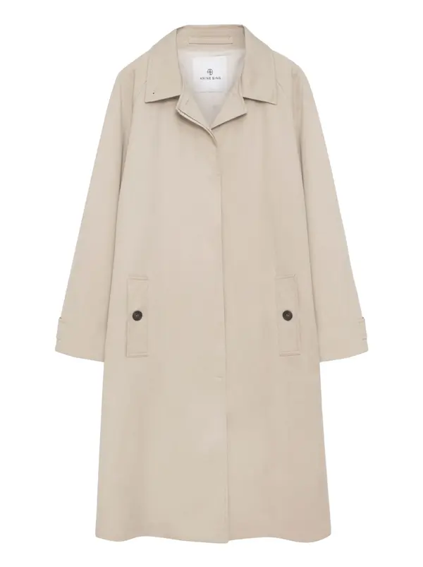 ANINE BING Randy Cotton Trench Coat - Neutrals