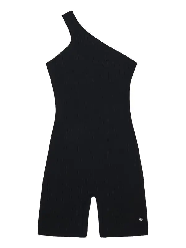 ANINE BING Lore One-shoulder Jumpsuit - Black