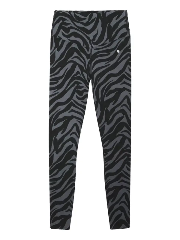 ANINE BING Zebra-print Leggings - Black