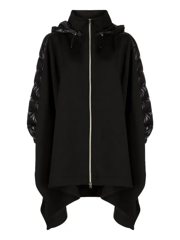 Herno Hooded Cotton Knitted Cape - Black