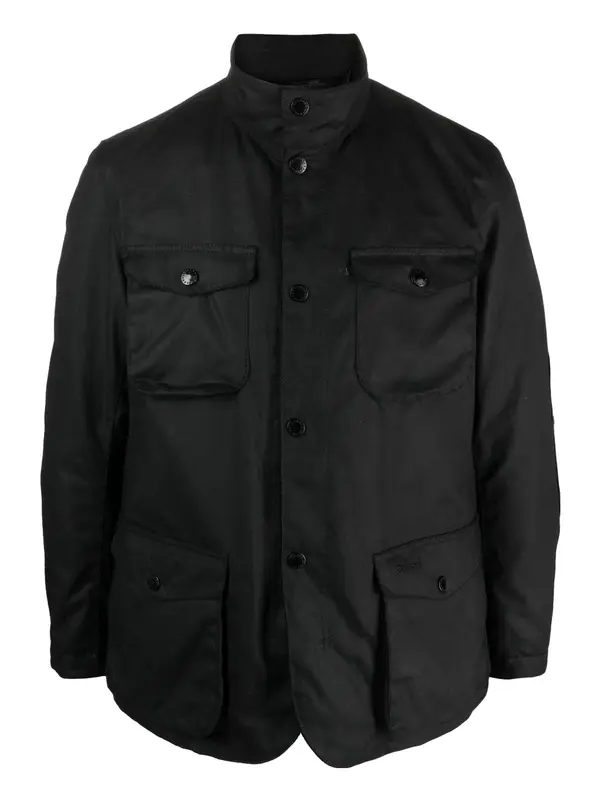 Barbour Ogston Waxed Cotton Jacket - Black
