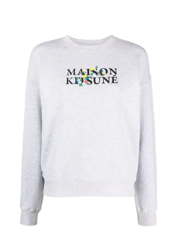 Maison Kitsuné Logo-print Sweatshirt - Grey