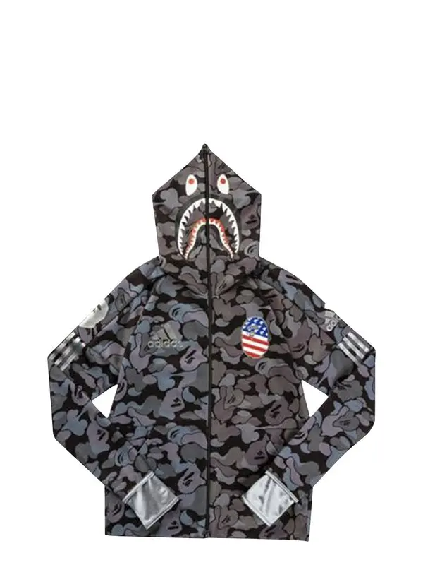 A BATHING APE X Adidas Sb Shark Full Zip Hoodie - Black