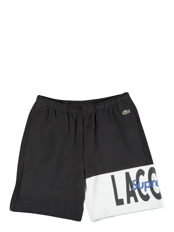 Supreme X Lacoste Logo Panel Sweatshort - Black
