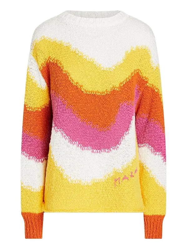 Marni Colorblock Cotton Sweater - White
