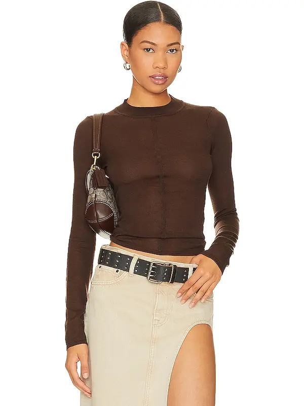 Nbd Tayla Crew Neck Pullover - Cocoa