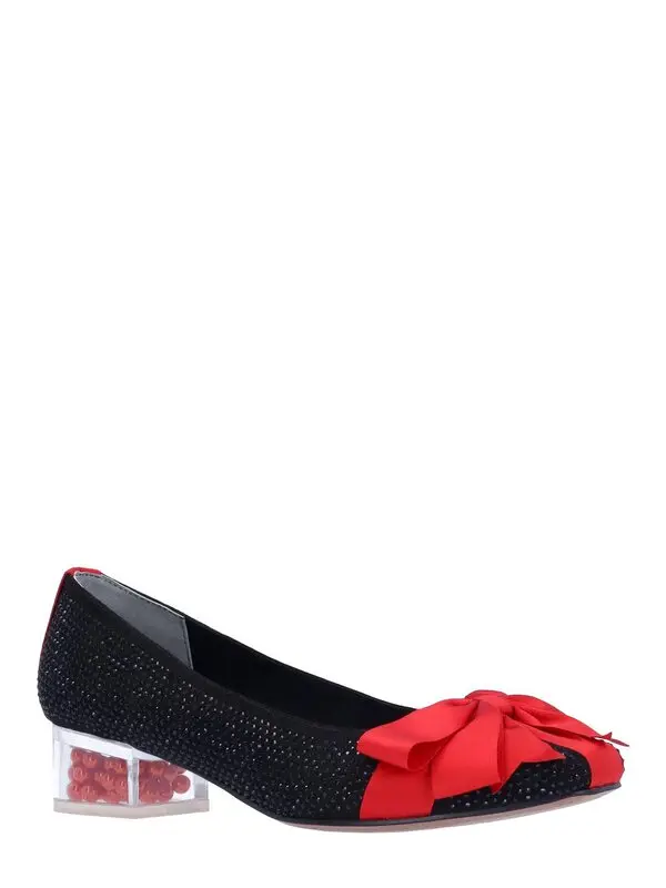 J. Reneé Jollee Embellished Pumps With Bow Detail - Black/red