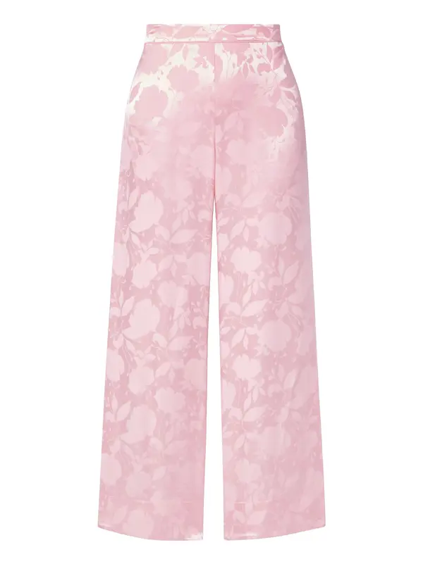 THE VAMPIRE'S WIFE The Once In A Lullaby Cropped Satin-jacquard Wide-leg Pants - Pink