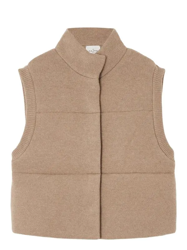 Le Kasha Montana Quilted Cashmere Vest - Brown