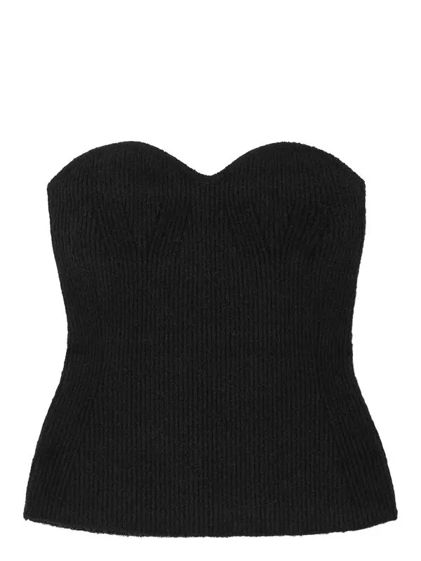 Wardrobe.NYC Strapless Bustier Top - Black